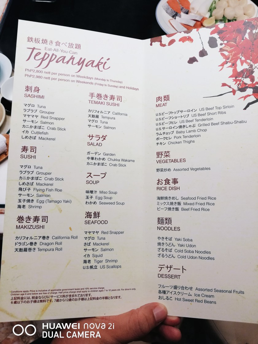 [Diamond Hotel Manila] Teppanyaki at Yurakuen Japanese Restaurant ...