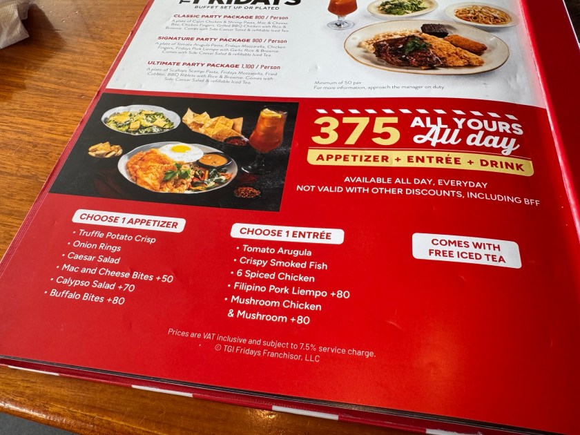 ₱375 Meals sa TGI Fridays?! – EATSplorations